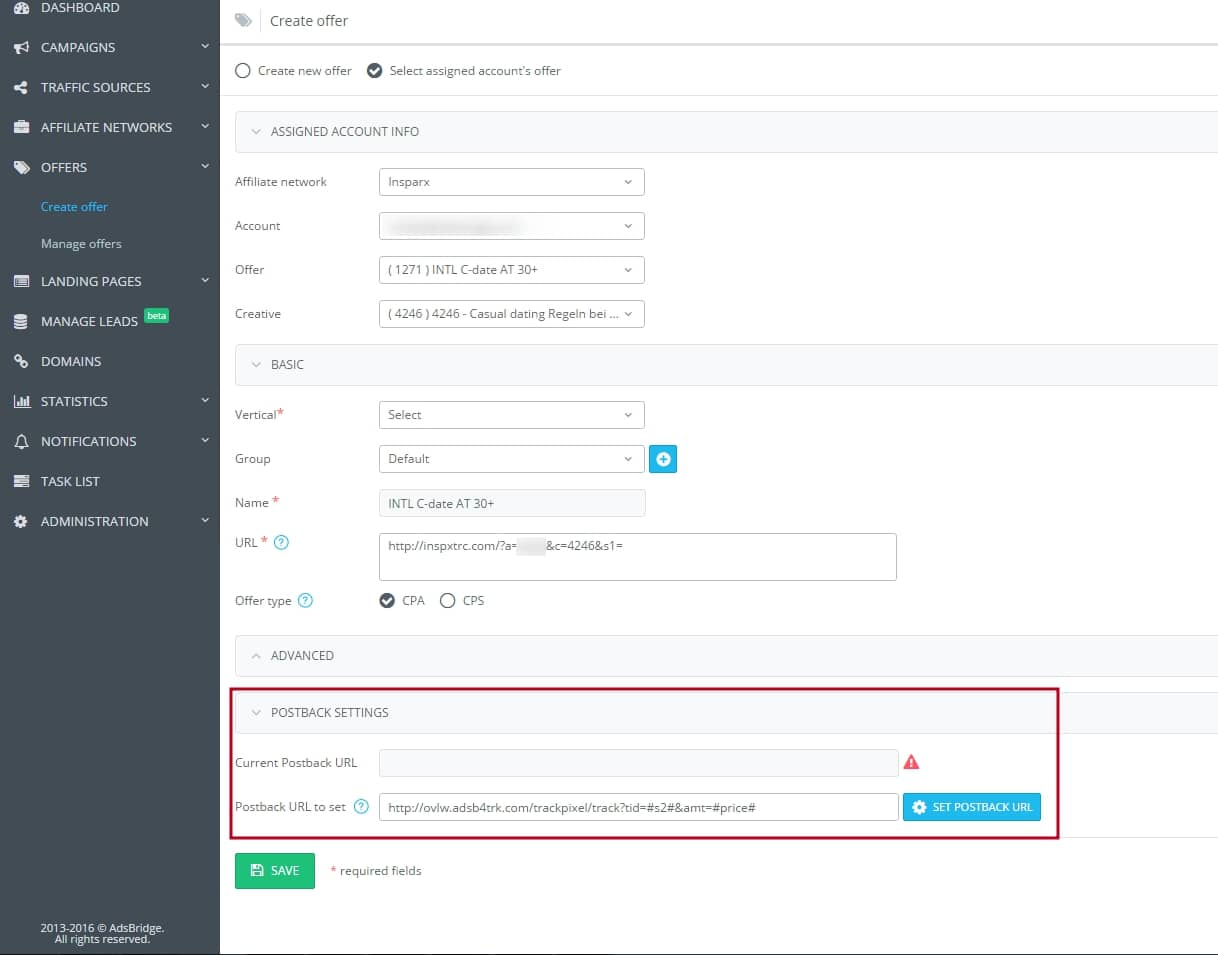 NEW! Automatic Postback Setup | AdsBridge NEW! Automatic Postback Setup | AdsBridge